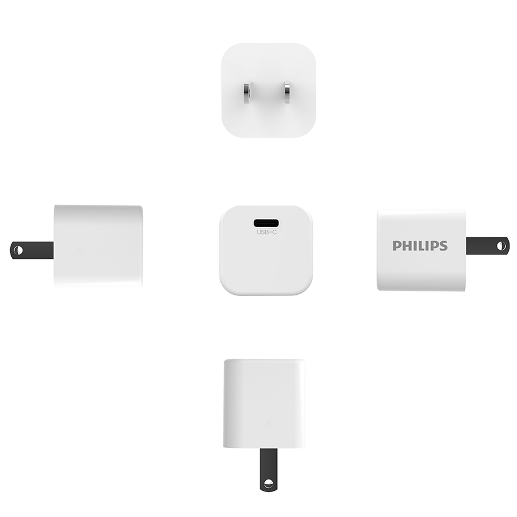 หัวชาร์จ Philips รุ่น PD20W Charger Adapter GAN - สี White | Vgadz