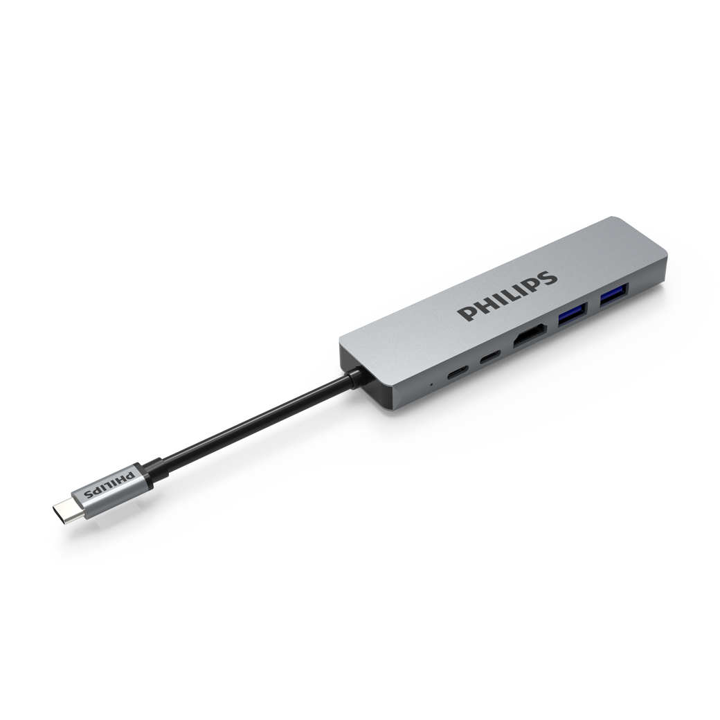 อุปกรณ์เชื่อมต่อ Philips รุ่น 6 in 1 Hub C to HDMI and RJ45 - สี Silver ...