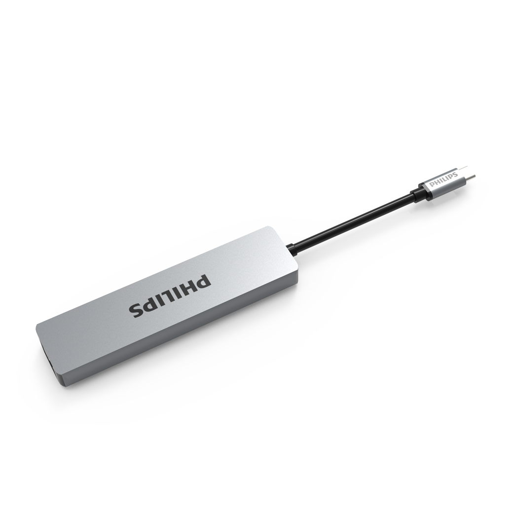 อุปกรณ์เชื่อมต่อ Philips รุ่น 6 in 1 Hub C to HDMI and RJ45 - สี Silver ...