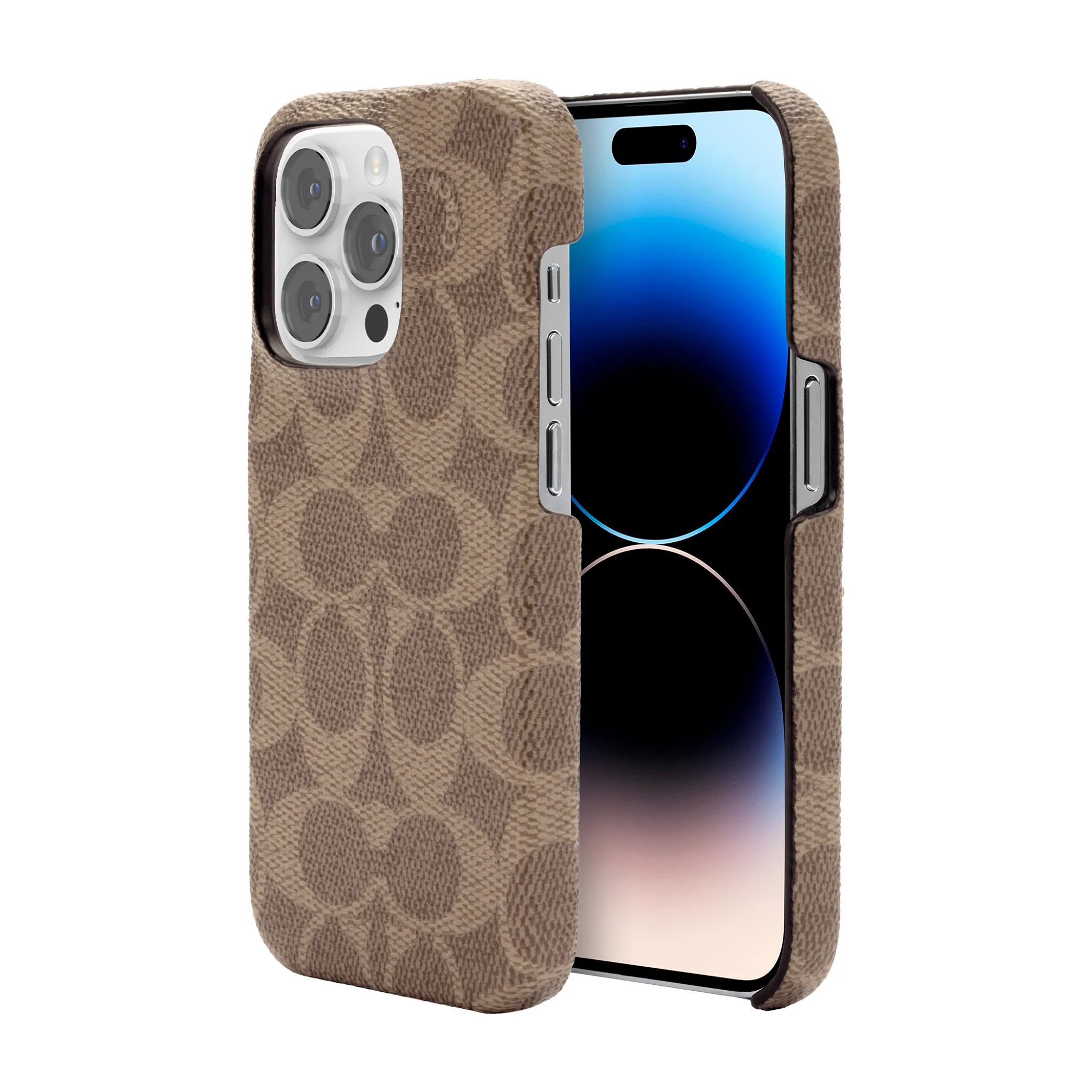 Coach รุ่น Slim Wrap Case - เคส iPhone 14 Pro - ลาย Signature C Tan | Vgadz