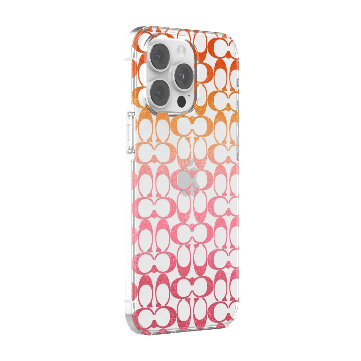 Coach รุ่น Protective Case - เคส iPhone 14 Pro Max - ลาย Signature C Pink Ombre Glitter | Vgadz
