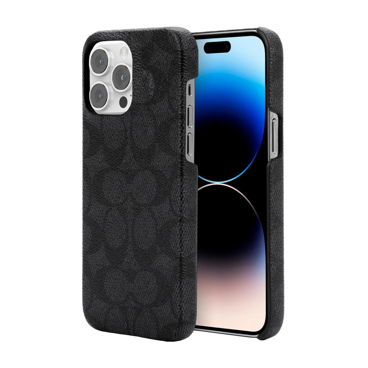 Coach รุ่น Slim Wrap Case - เคส iPhone 14 Pro Max - ลาย Signature C Black | Vgadz