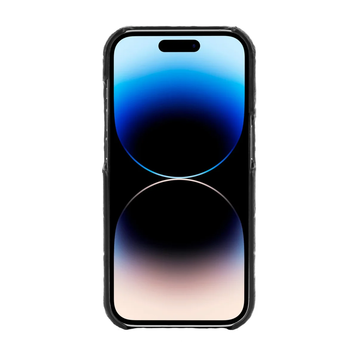 Coach รุ่น Leather Slim Wrap Case - เคส iPhone 14 Pro - ลาย Black Emboss Signature C Pebbled ...