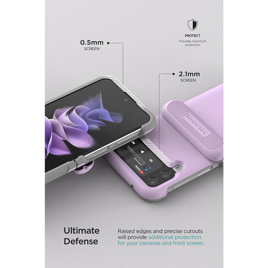 VRS รุ่น Terra Guard Modern - เคส Galaxy Z Flip 4 - สี Purple | Vgadz