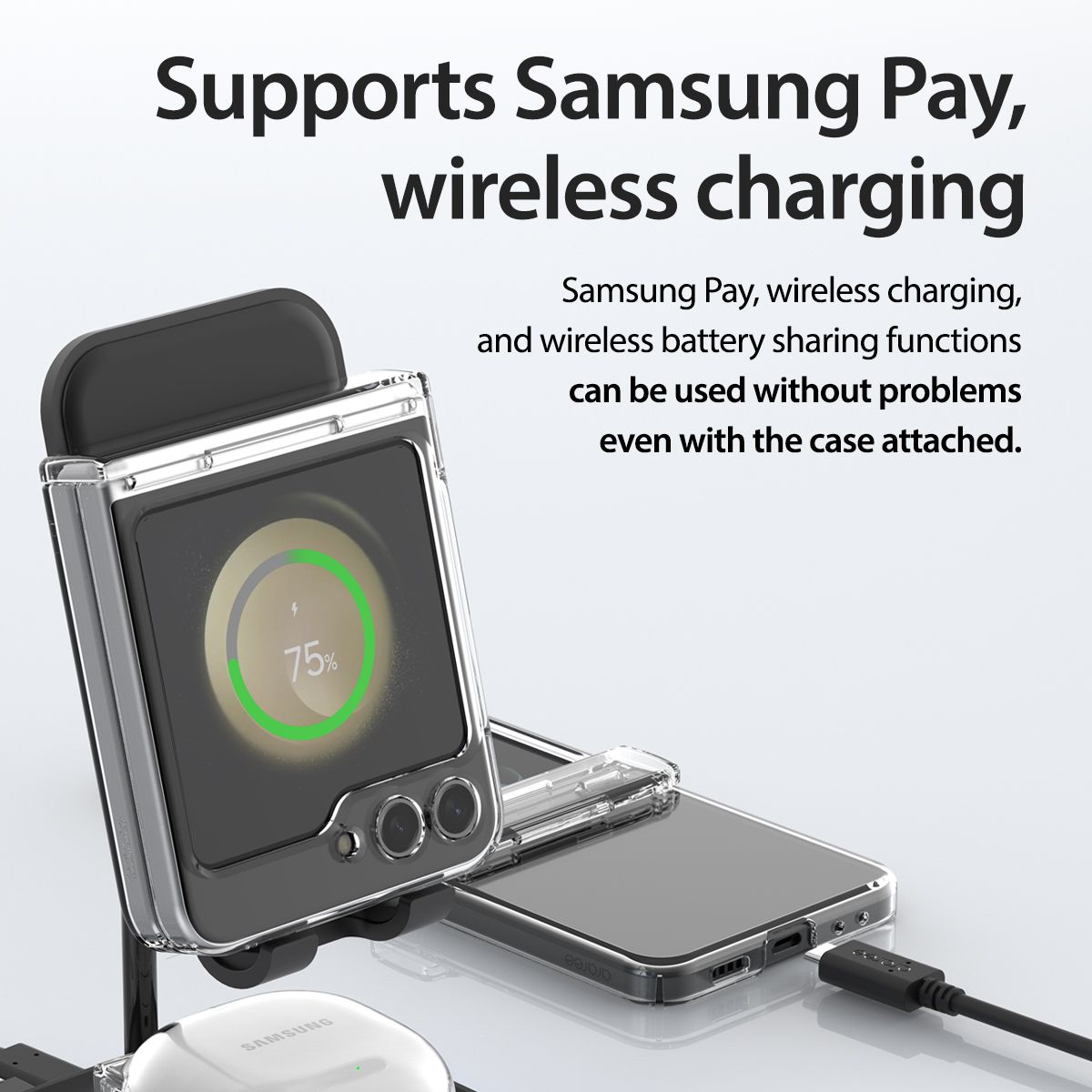 Araree รุ่น Nukin 360 - เคส Galaxy Z Flip 5 - สี Clear | Vgadz