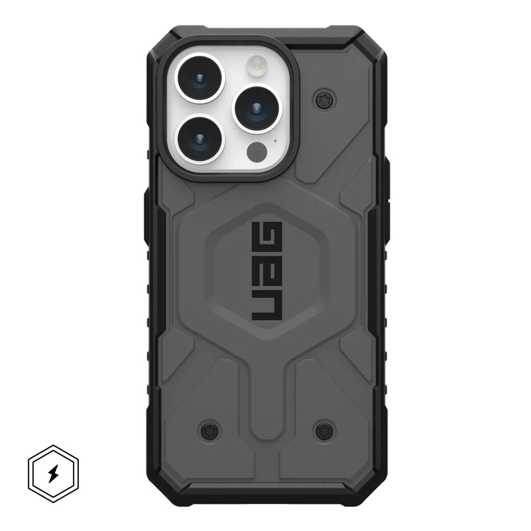 UAG รุ่น Pathfinder MagSafe - เคส iPhone 15 Pro - สี Silver | Vgadz