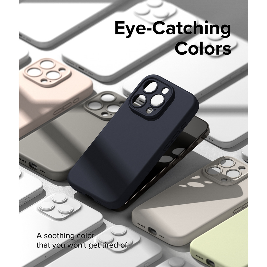 Ringke รุ่น Silicone Magnetic - เคส iPhone 15 Pro - สี Deep Blue | Vgadz