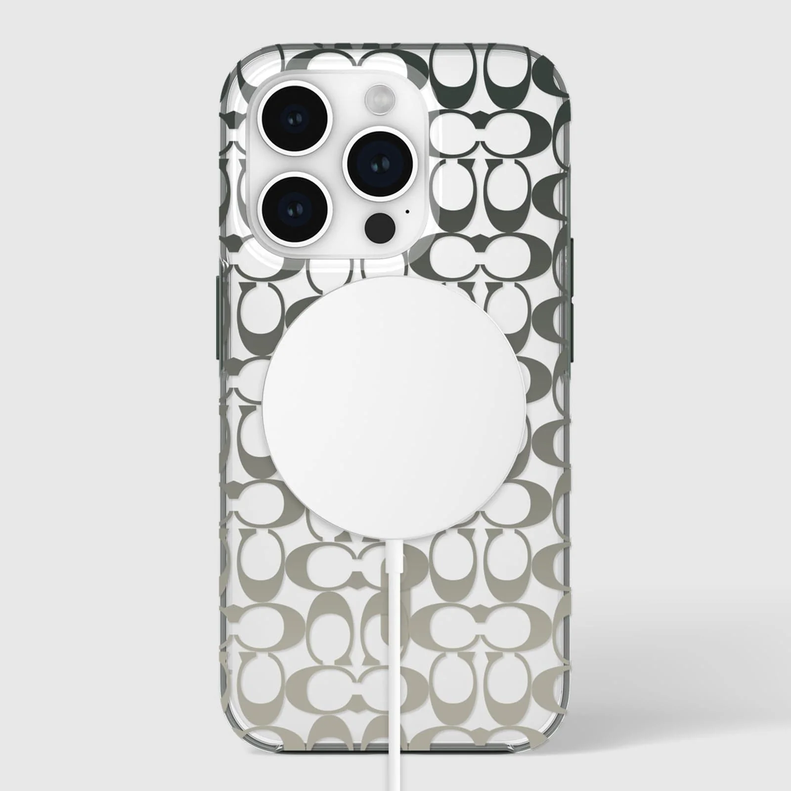 Coach รุ่น Protective with MagSafe - เคส iPhone 15 Pro - ลาย Signature C Ombre Deep Forest | Vgadz