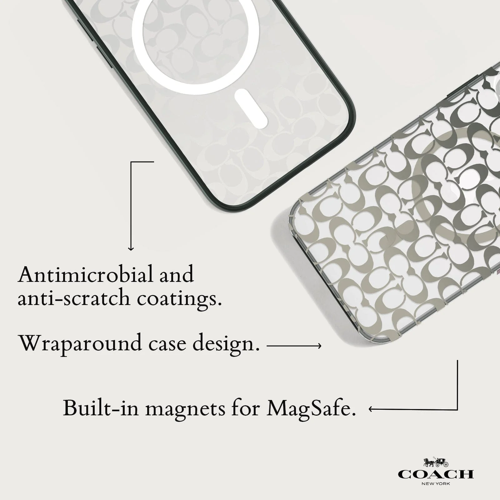 Coach รุ่น Protective with MagSafe - เคส iPhone 15 Pro - ลาย Signature C Ombre Deep Forest | Vgadz