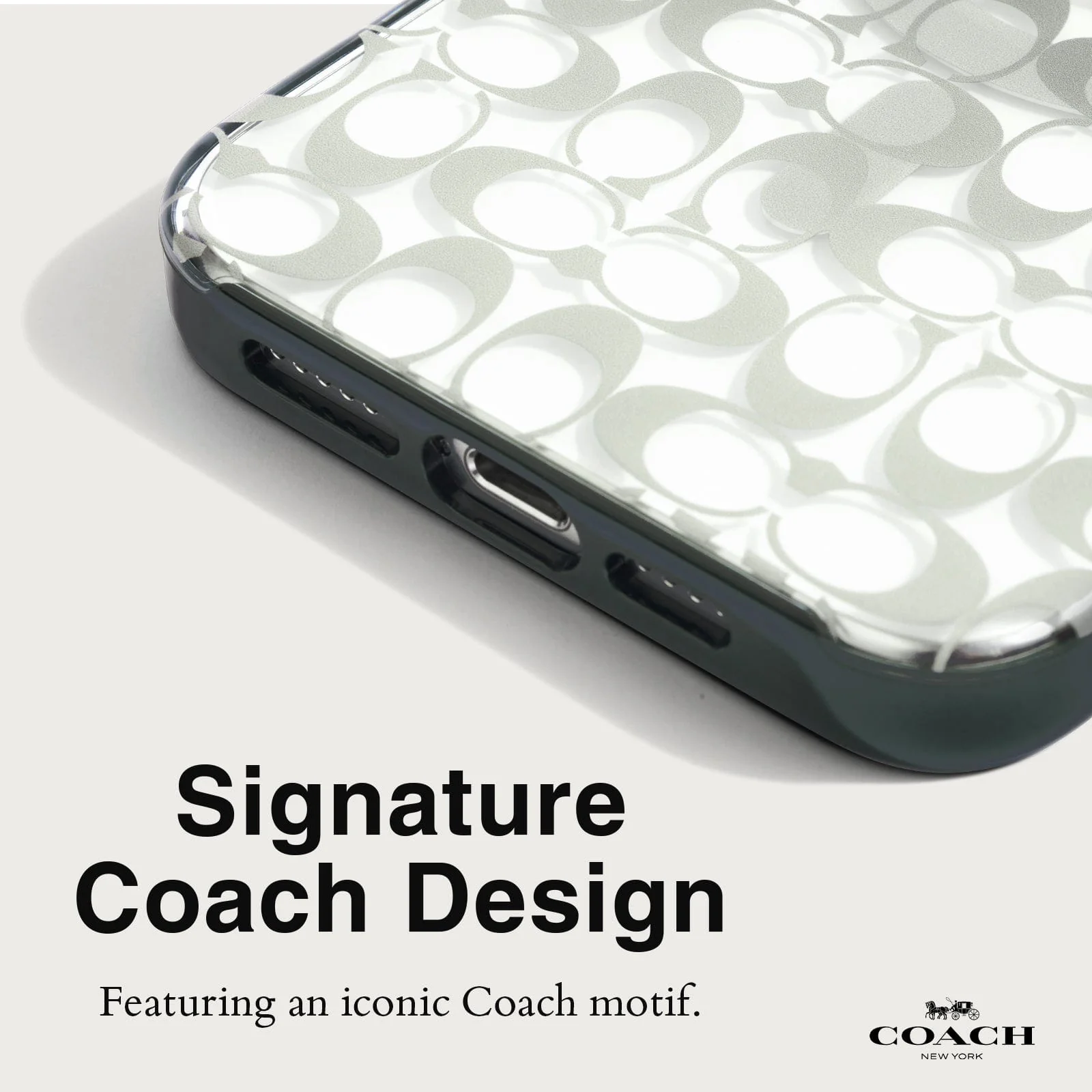 Coach รุ่น Protective with MagSafe - เคส iPhone 15 Pro - ลาย Signature C Ombre Deep Forest | Vgadz