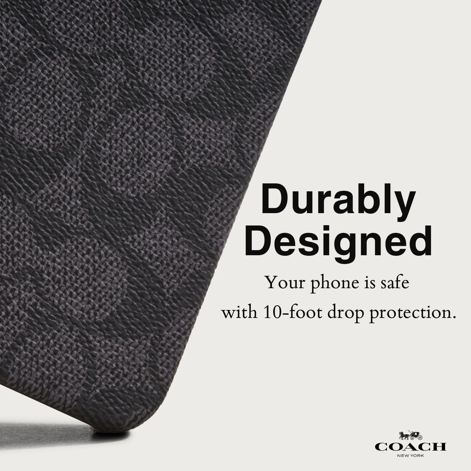 Coach รุ่น Slim Wrap - เคส iPhone 15 Pro Max - ลาย Signature C Charcoal | Vgadz