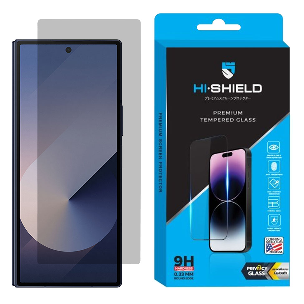 Hishield รุ่น Tempered Glass 2.5D Privacy - ฟิล์มกระจก Galaxy Z Fold 6 (ฟิล์ม 1 แผ่นสำหรับจอหน้า ...