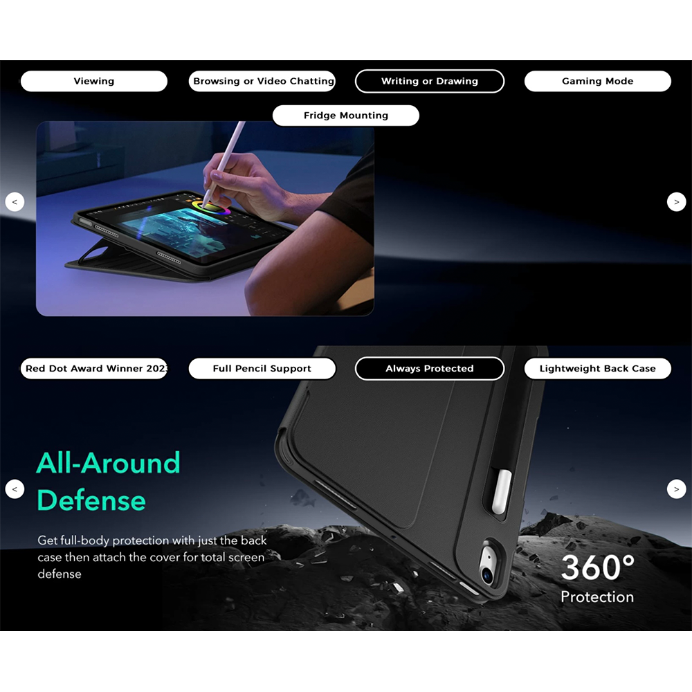 ESR รุ่น Shift Magnetic Case - เคส iPad Pro 11" (5th/2024) - สี Red | Vgadz